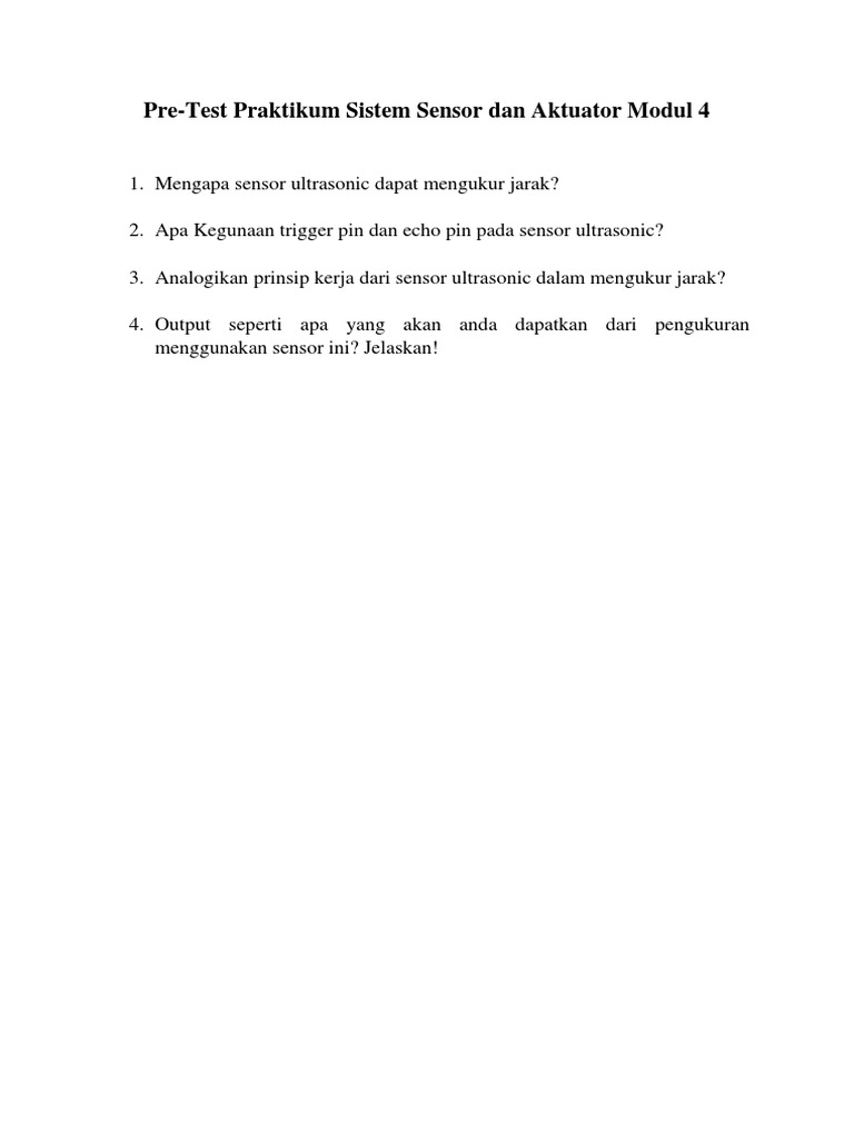 Pre-Test Praktikum SSA Modul 04 PDF | PDF