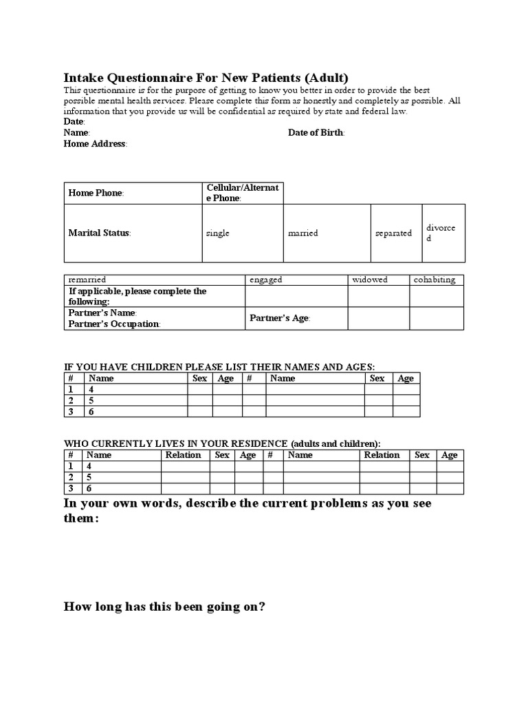 Clinical Interview Adult | PDF | Substance Abuse | Attention Deficit ...