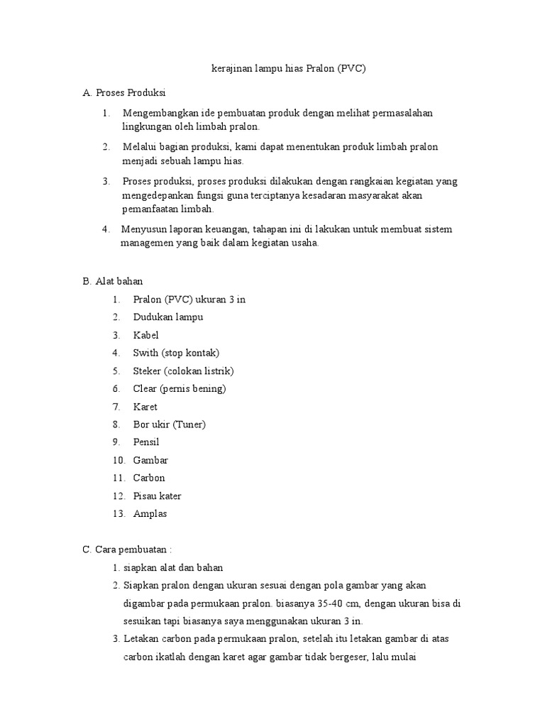 Kerajinan Lampu Hias Pralon | PDF | Griya & Taman | Seni