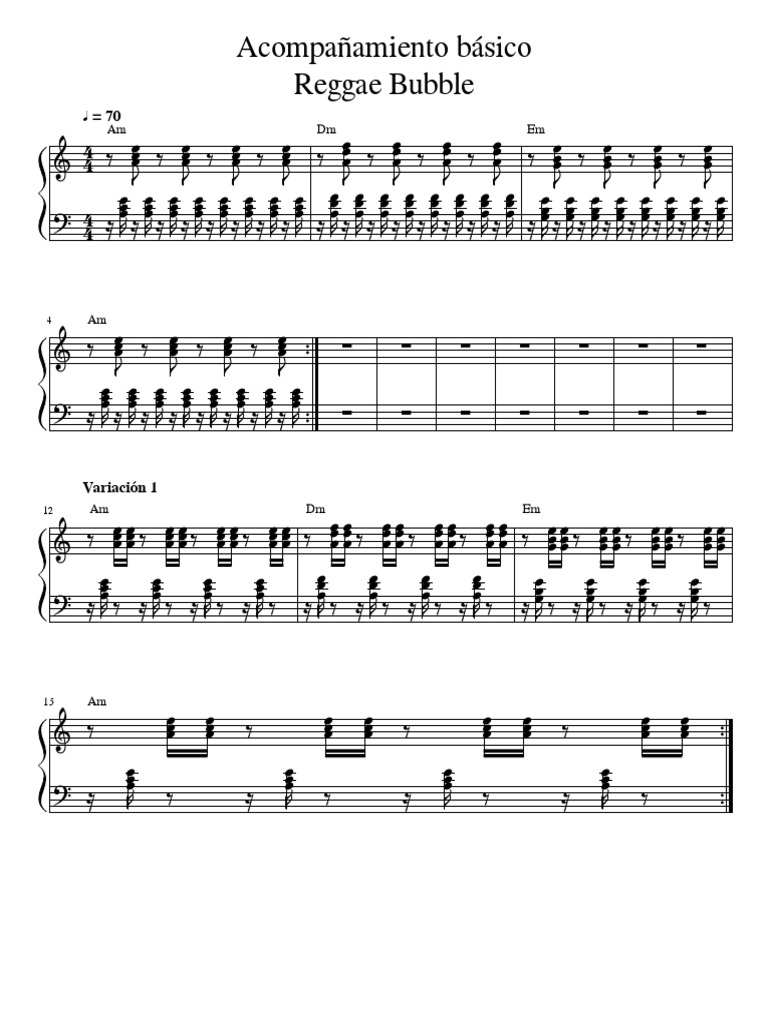 Acompañamiento Básico Reggae Bubble: Variación 1 | PDF