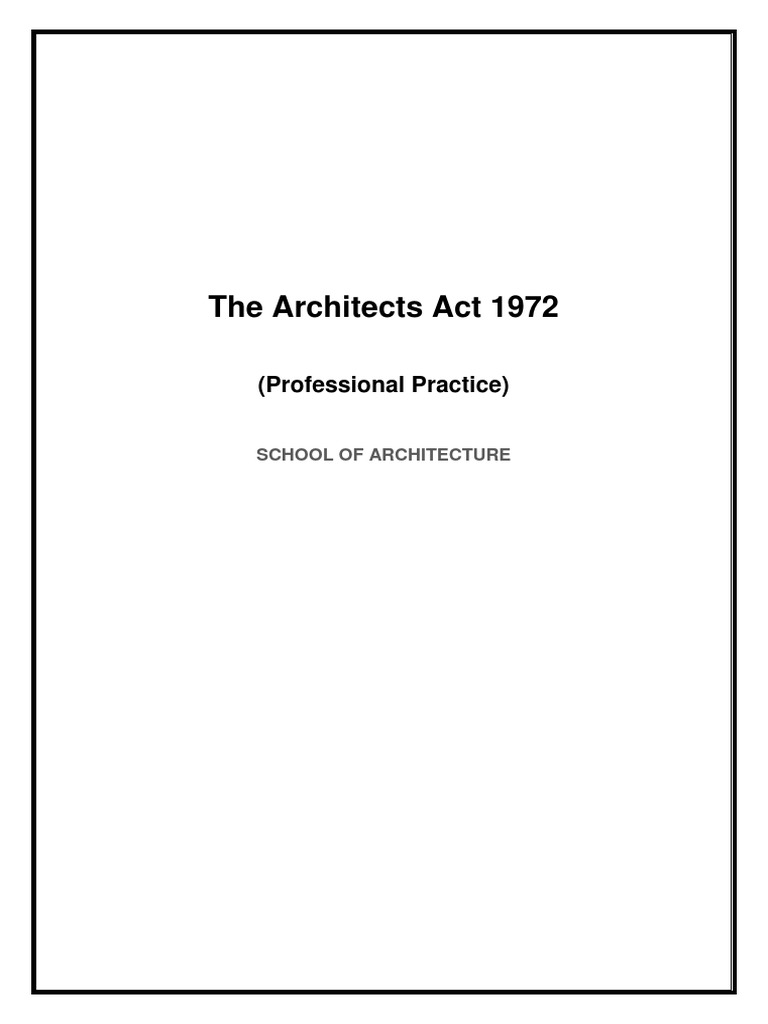 Architects Act 1972 Overview | PDF | Committee | Presidents Of The ...