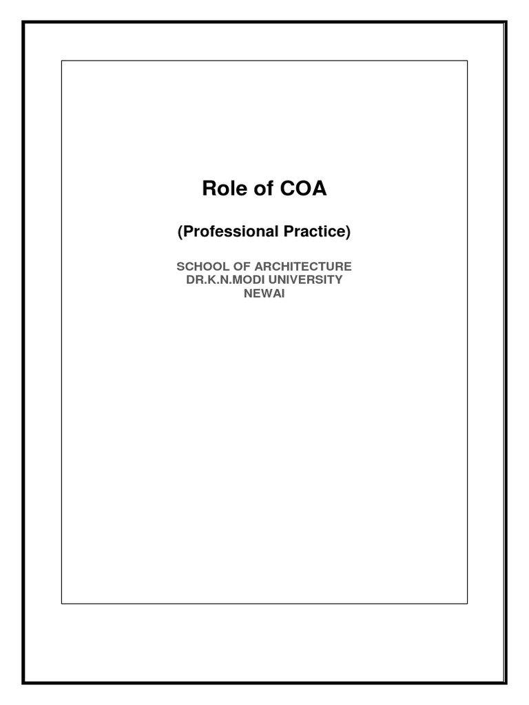 Role of COA | PDF | University And College Admission | Test (Assessment)