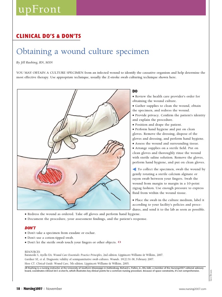 Obtaining A Wound Culture Specimen: Clinical Do'S & Don'Ts | PDF ...