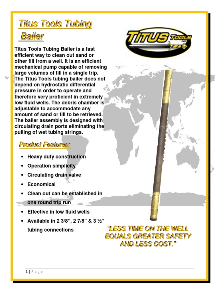 Tubing Sand Bailer - Titus Tools | PDF | Valve | Pump