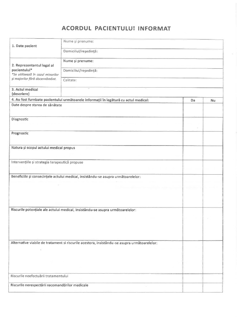 Acord Pacient Informat | PDF