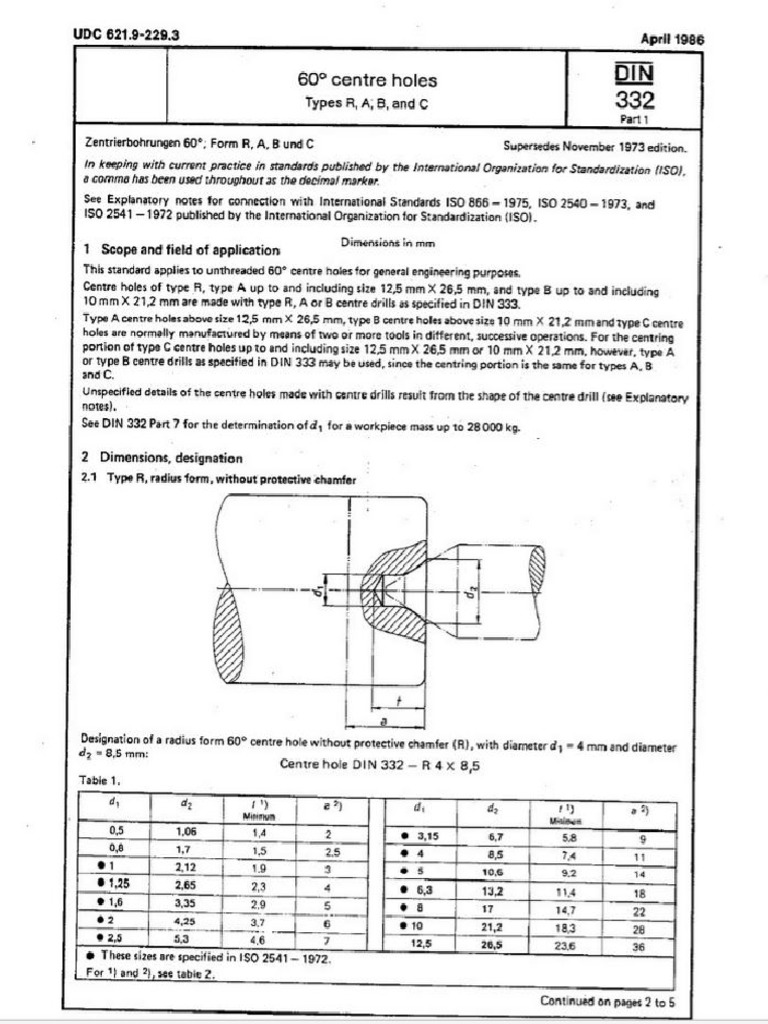 DIN 332 Puntos de Centrado | PDF