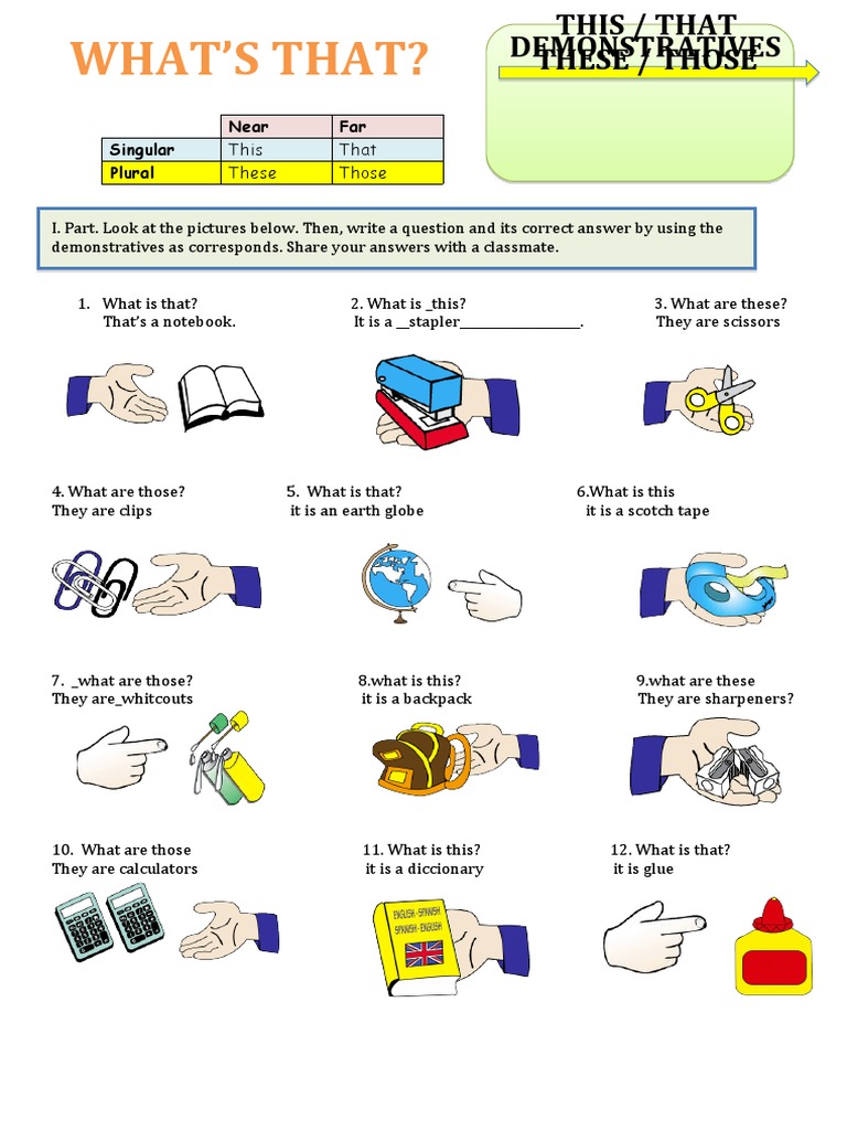 Demonstratives This That Those These - 25712 | PDF