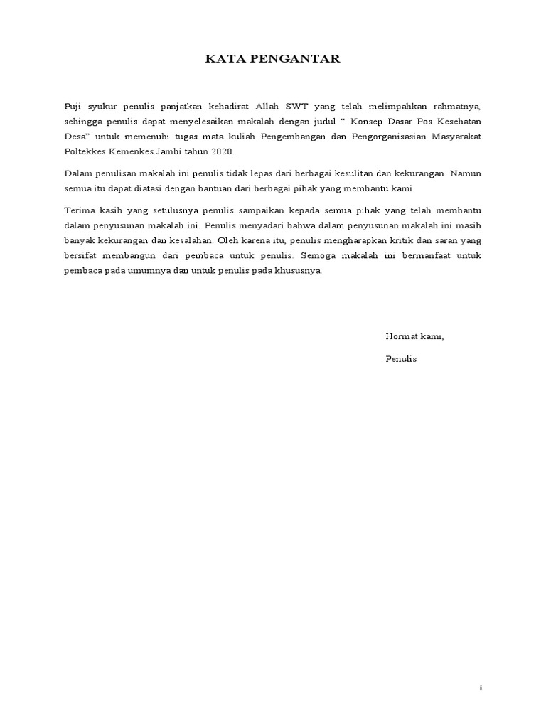 Kata Pengantar Konsep Dasar Poskesdes | PDF
