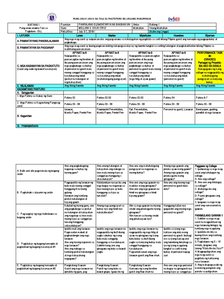 Ap1 DLL Quarter1 Week 5 With PT | PDF