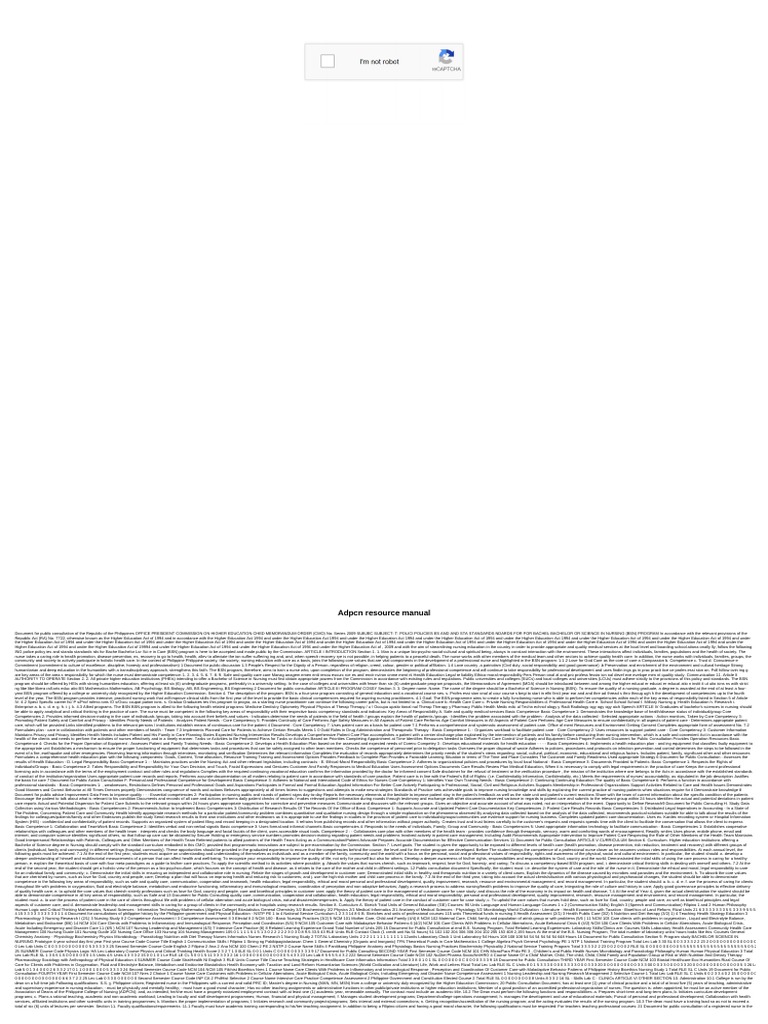 Adpcn Resource Manual | PDF | Competence (Human Resources) | Nursing