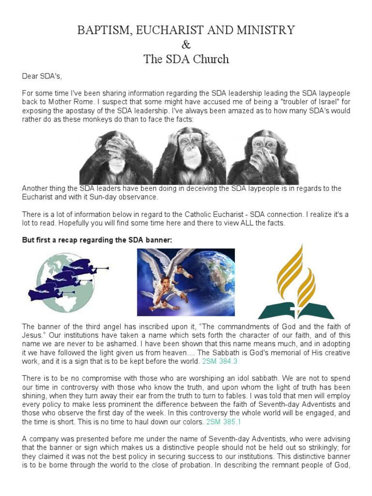 Baptism Eucharist and Ministry The Sda Church | PDF | Eucharist | Baptism