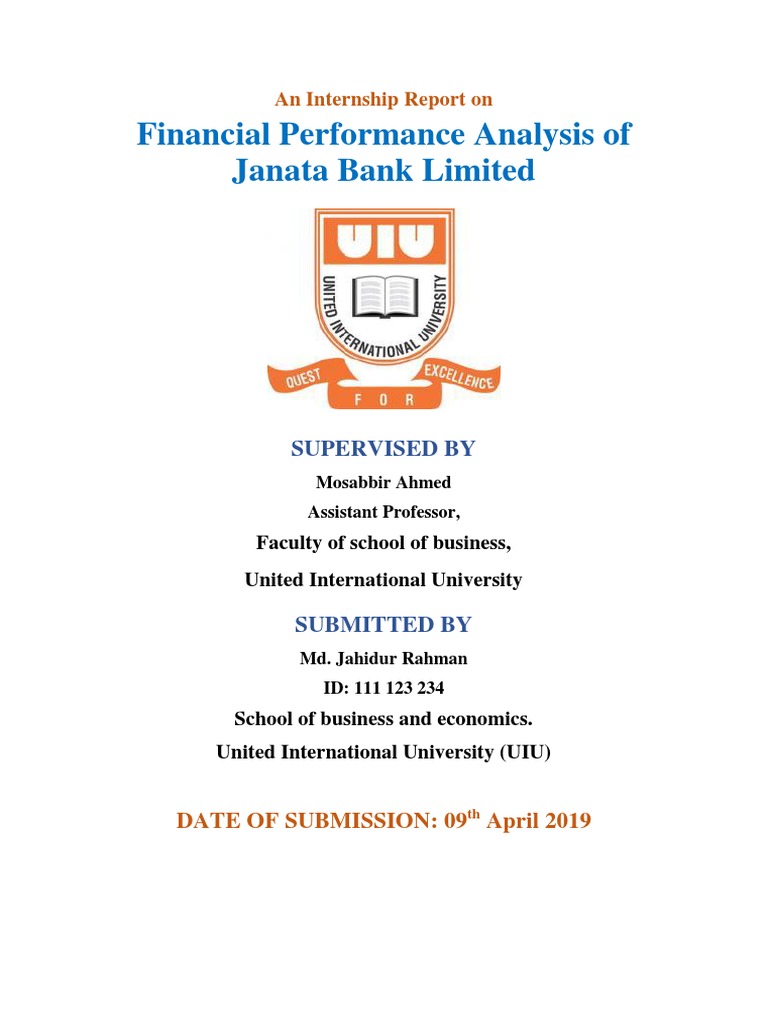 Financial Performance of Janata Bank | PDF | Balance Sheet | Banks