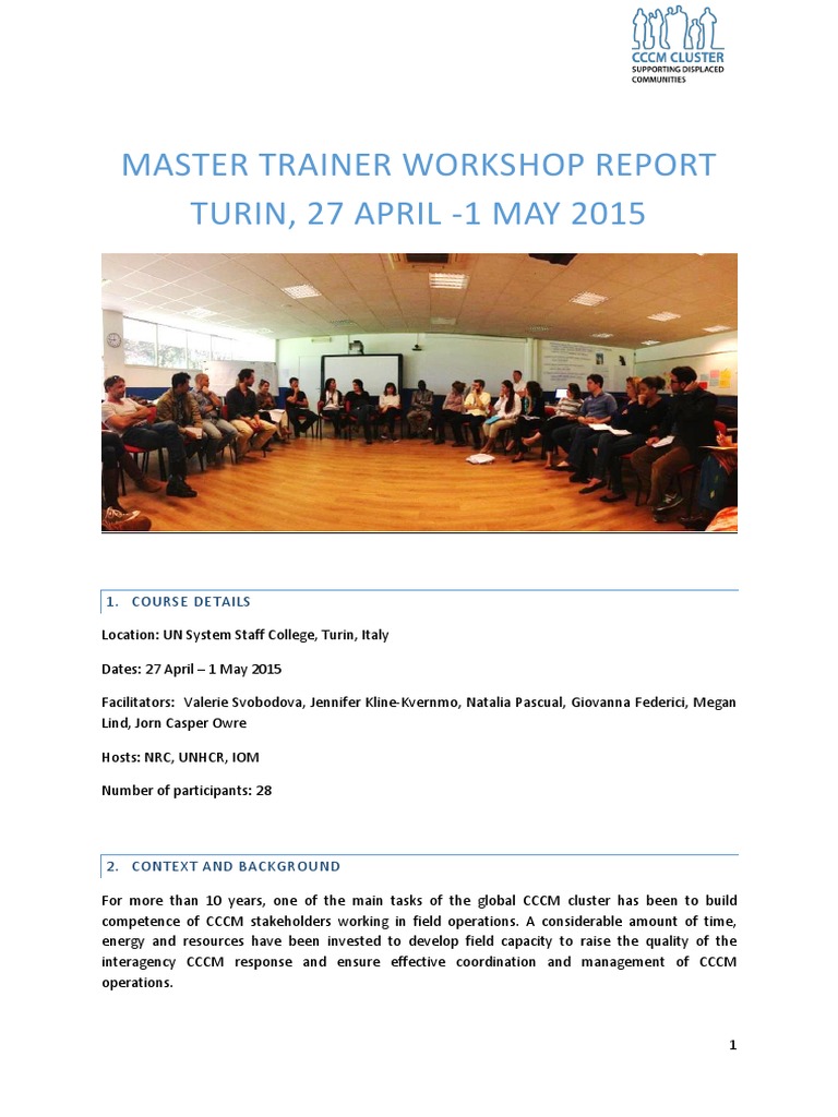 CCCM Capacity Building Workshop Report | PDF | Capacity Building ...