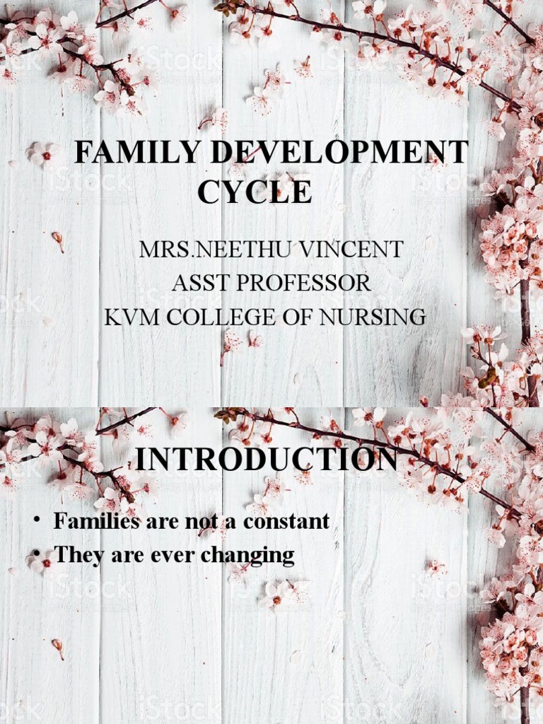 Family Development Cycle: Mrs - Neethu Vincent Asst Professor KVM ...