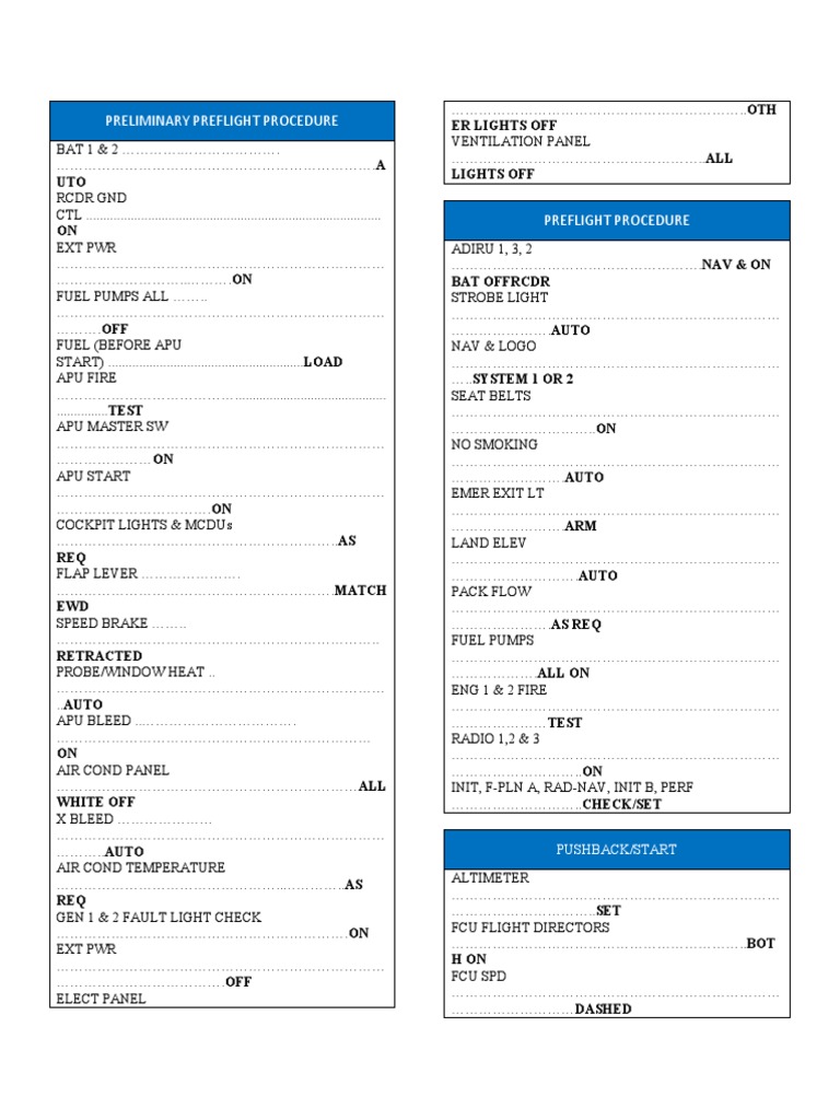 Checklist ToLiss A319 | PDF | Aviation | Aircraft
