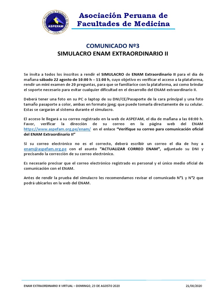 Simulacro ENAM II: Instrucciones y Acceso | PDF | Tecnología