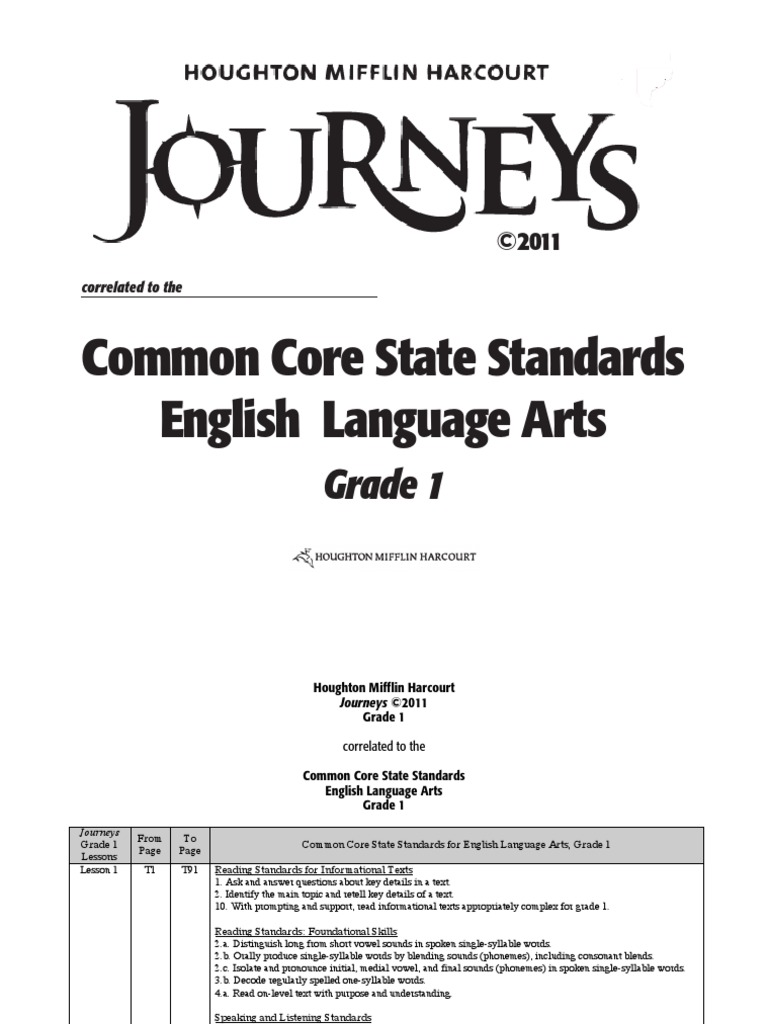 Journeys Commoncore 1 | PDF | English Language | Word