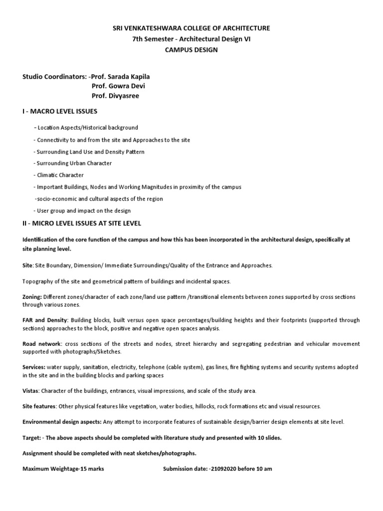 Campus Design Brief 18092020-1 | PDF