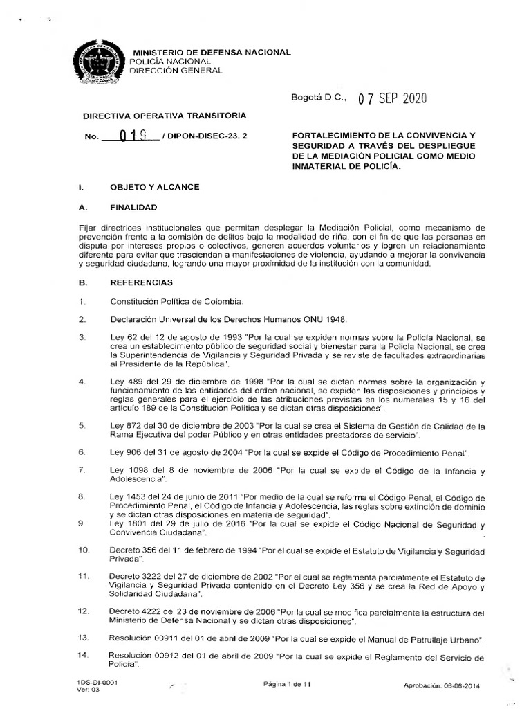 D.O.T 019 DIPON-DISEC Del 07092020 | PDF