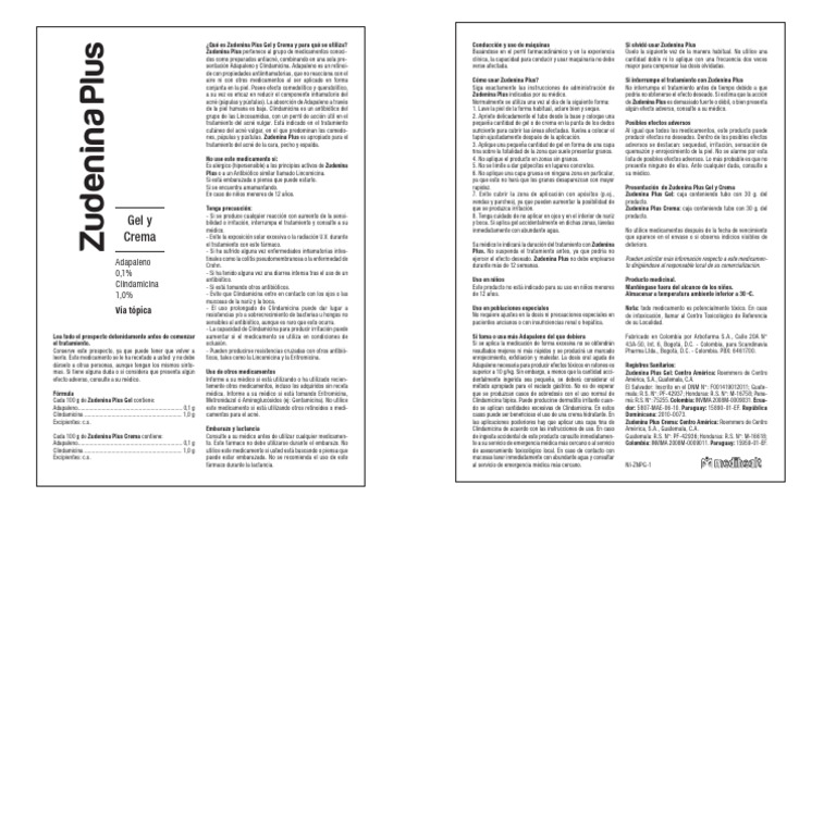 Zudenina Plus PDF | PDF | Medicamentos con receta | Rtt