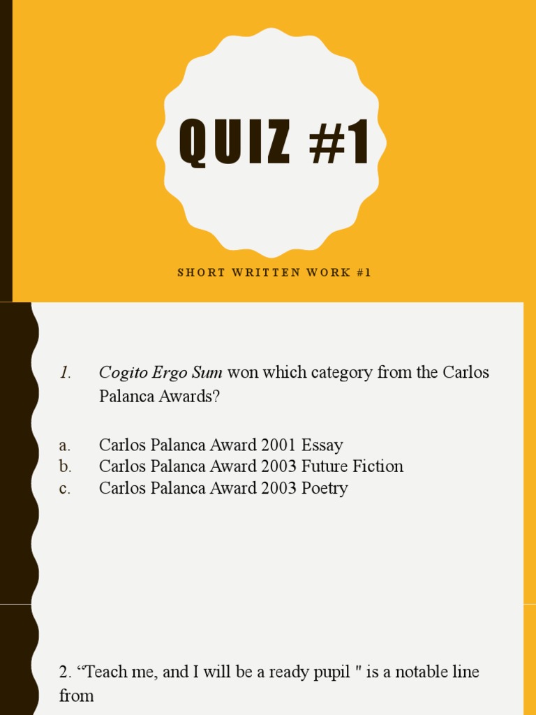21st Century Lit Quiz Questions | PDF