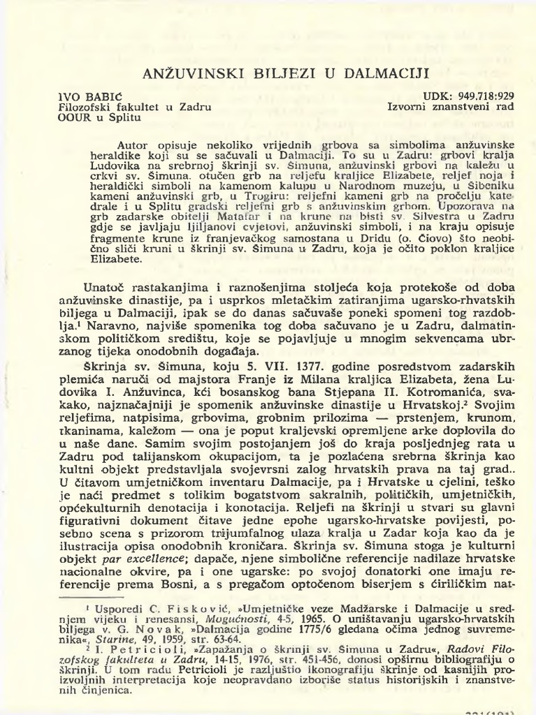Anžuvinski Biljezi | PDF