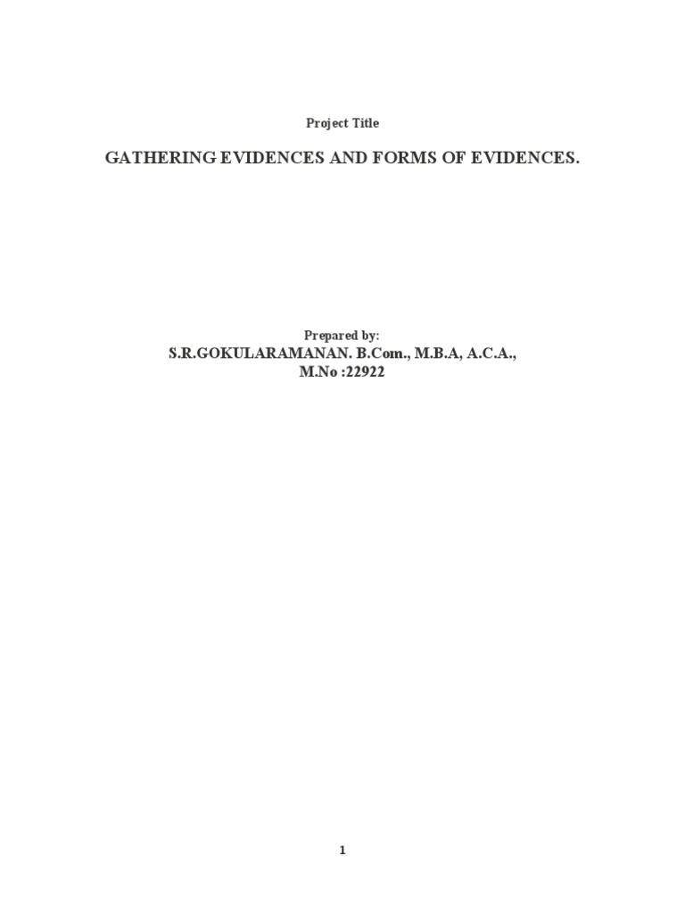 Gathering Evidences and Forms of Evidence1 | PDF | Expert Witness | Audit