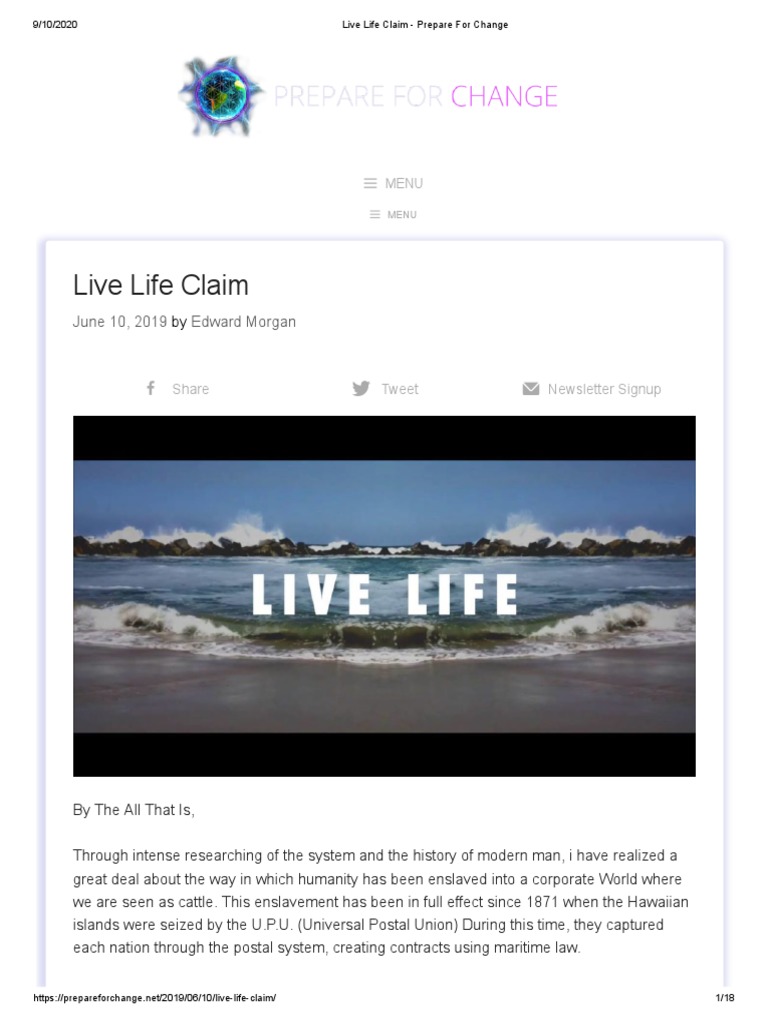 Live Life Claim - Prepare For Change | PDF | Sovereignty | Dred Scott V ...