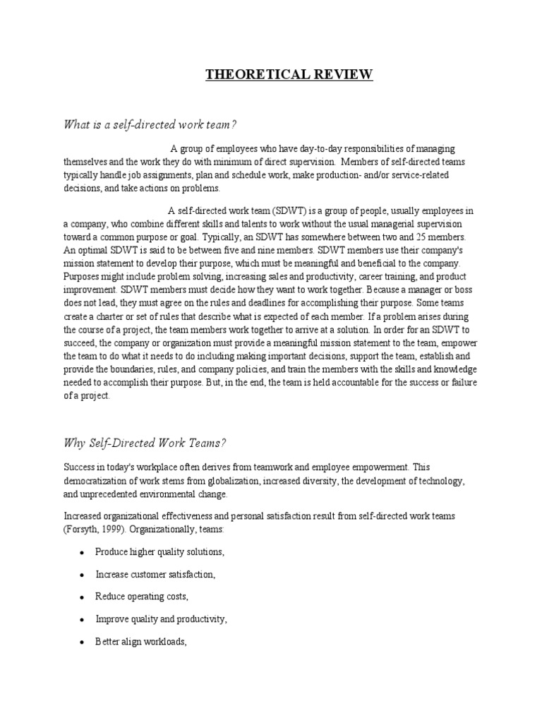 Self-Directed Work Teams Guide | PDF | Leadership | Motivational