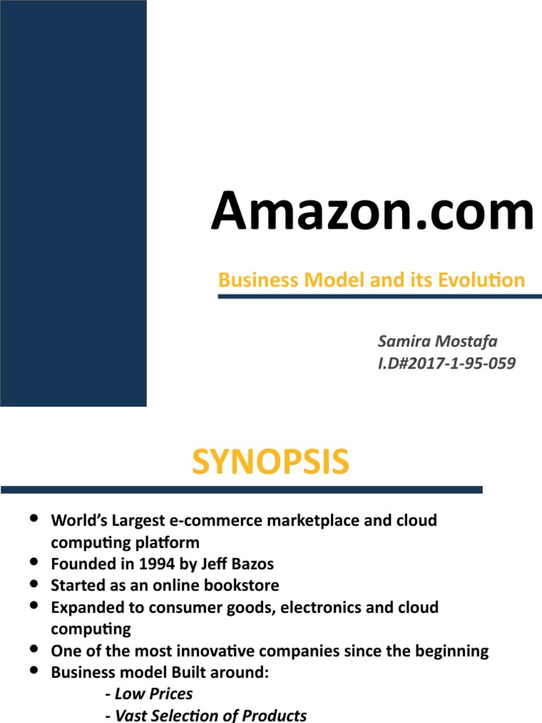 Business Model and Its Evolution: Samira Mostafa I.D#2017-1-95-059 ...