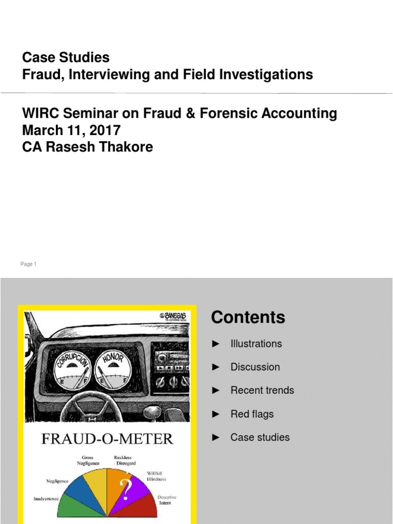 Case Studies On Fraud Interviewingandfield Investigation PDF | PDF | Fraud | Databases