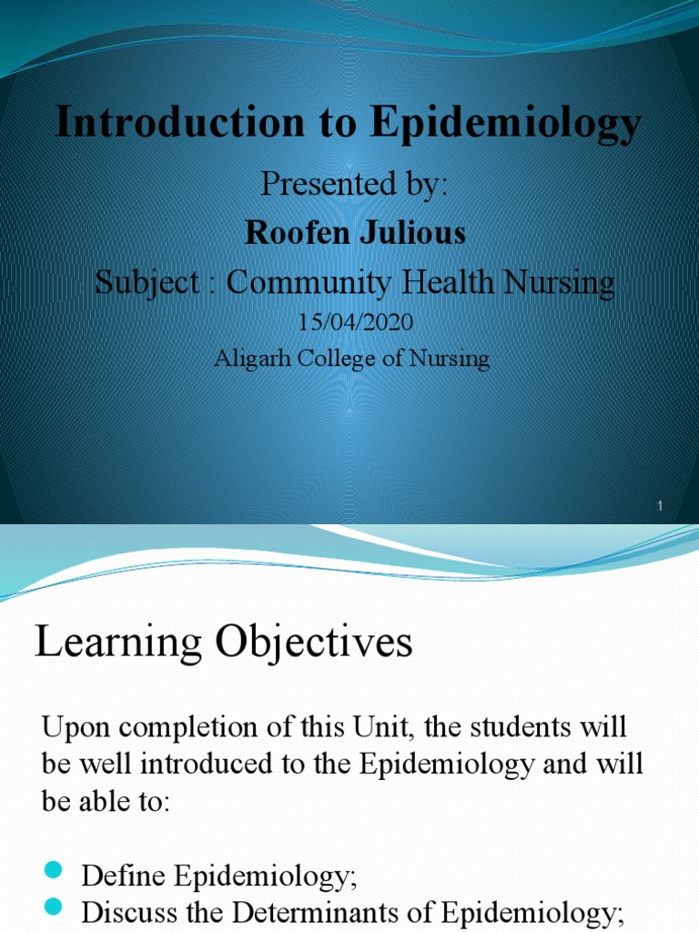 Unit 11 Introduction To Epidemiology | PDF | Infection | Pathogen