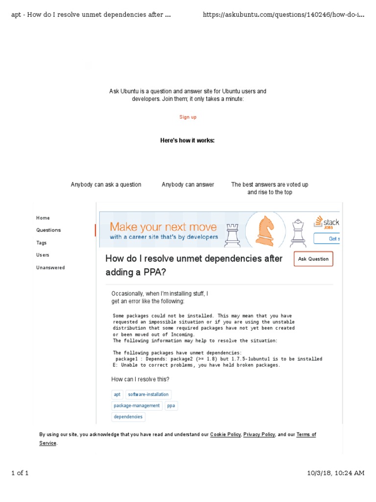 How Do I Resolve Unmet Dependencies After Adding A PPA? | PDF | World Wide Web | Internet & Web