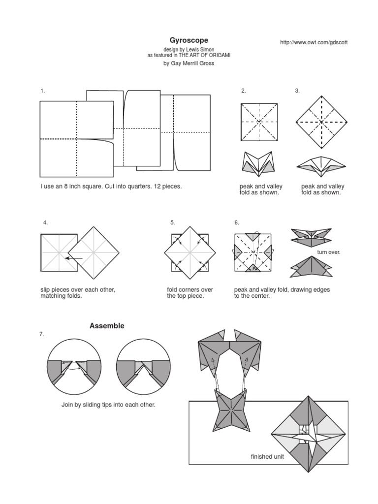 Gyroscope: Design by Lewis Simon As Featured in THE ART OF ORIGAMI | PDF