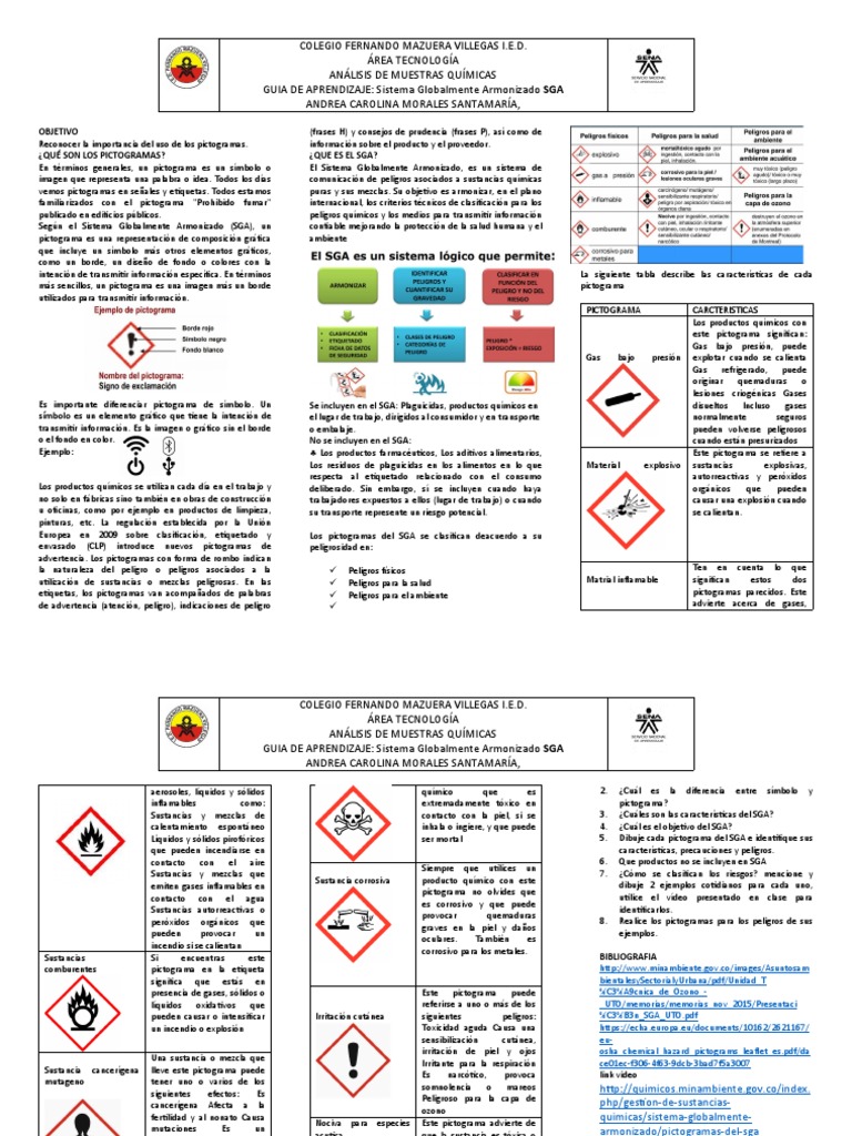 Qué Son Los Pictogramas Guia de Aprenidizaje | PDF | Toxicidad | Química