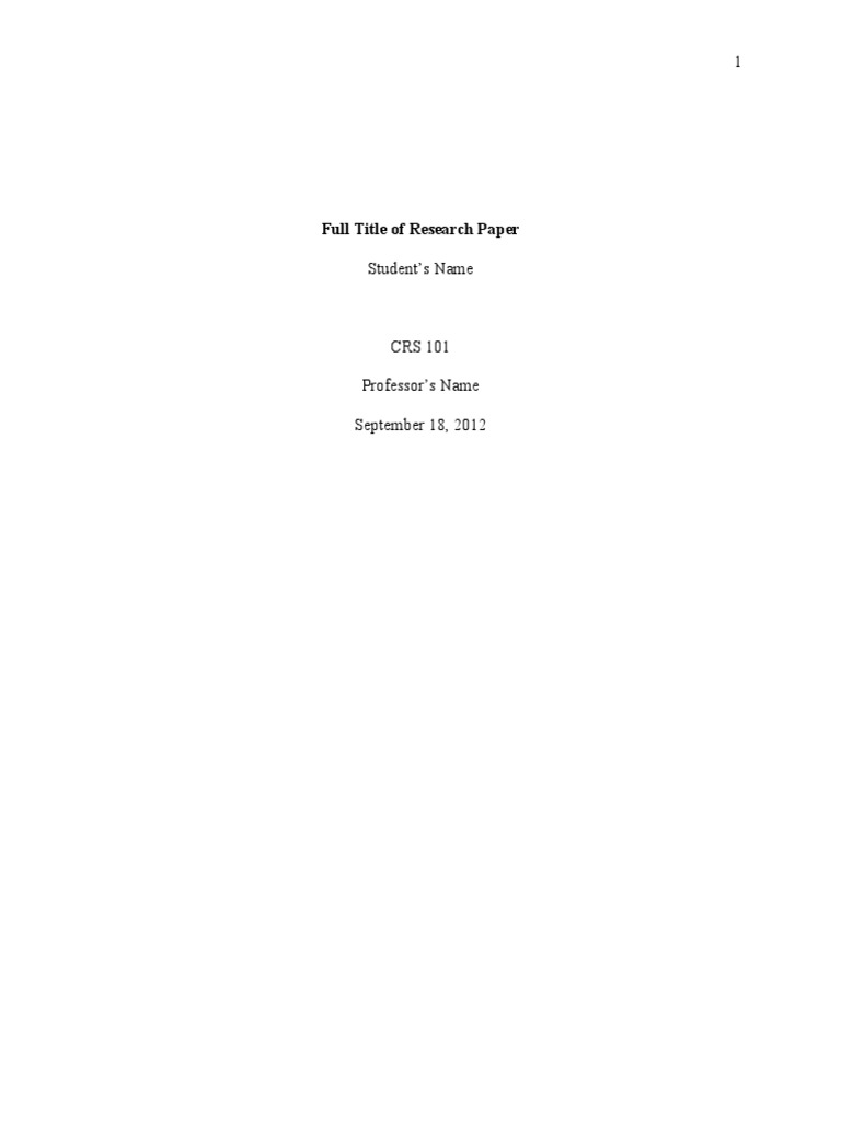 APA 7 Research Paper Template | PDF