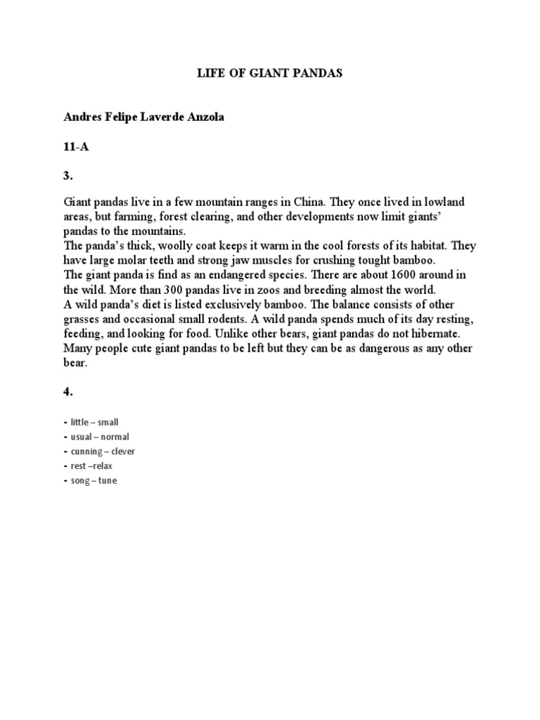Life of Giant Pandas | PDF