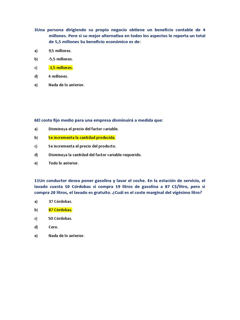 Prueba Escrita de Selecciòn Multiple | PDF