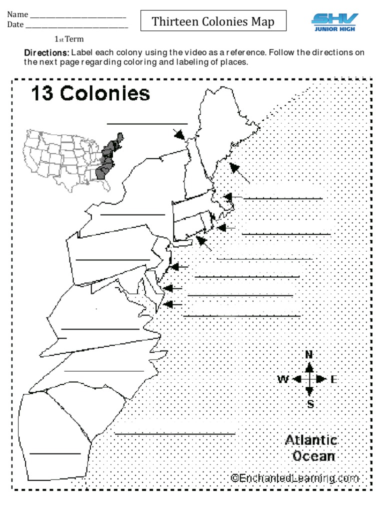 13 - Colonies - Map Activity | PDF