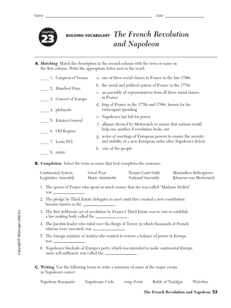 Worksheets PDF History | PDF | World War I | Napoleon