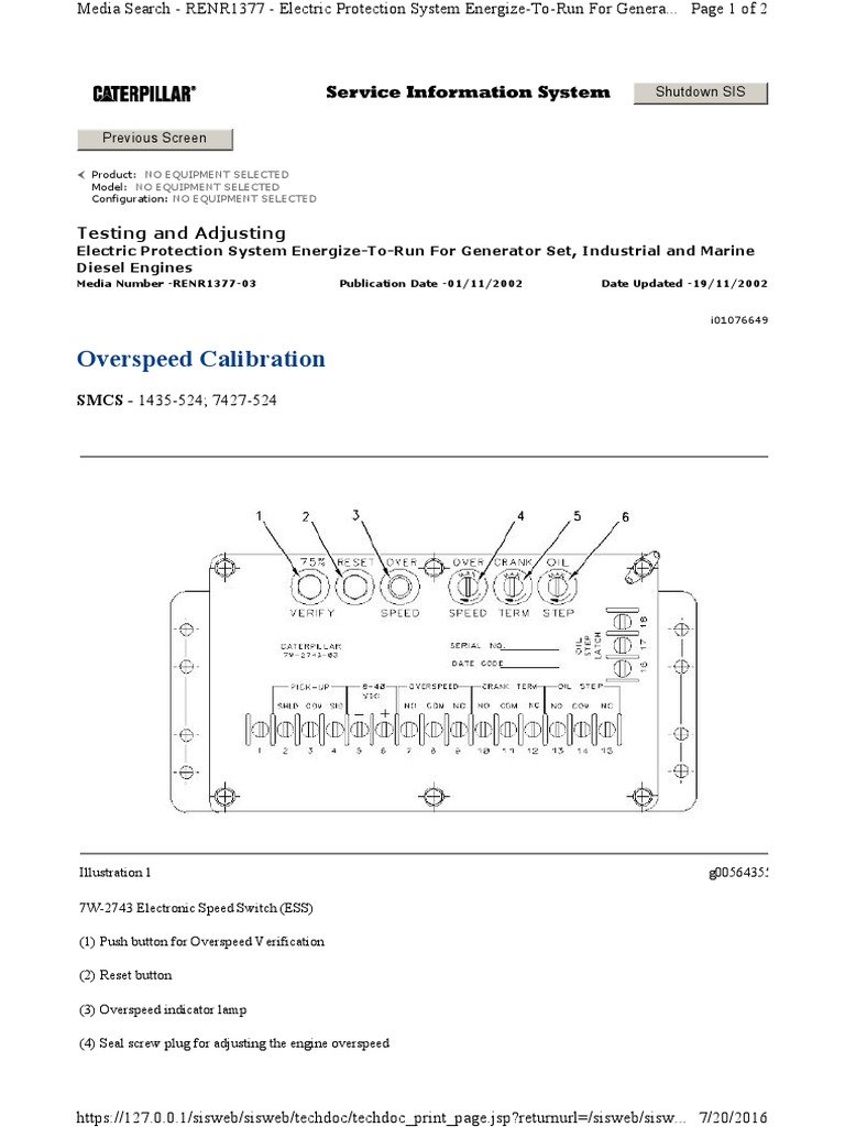 Overspeed Calibration: Testing and Adjusting | PDF | Calibration | Machines