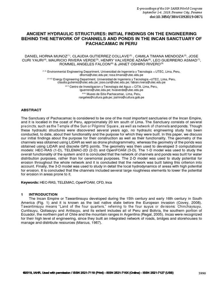 Ancient Hydraulic Structures: Initial Findings On The Engineering ...