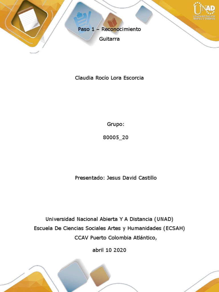Unidad 1 - Fase 1-Reconocimiento - Claudia - Lora - Grupo - 80005 - 20 ...