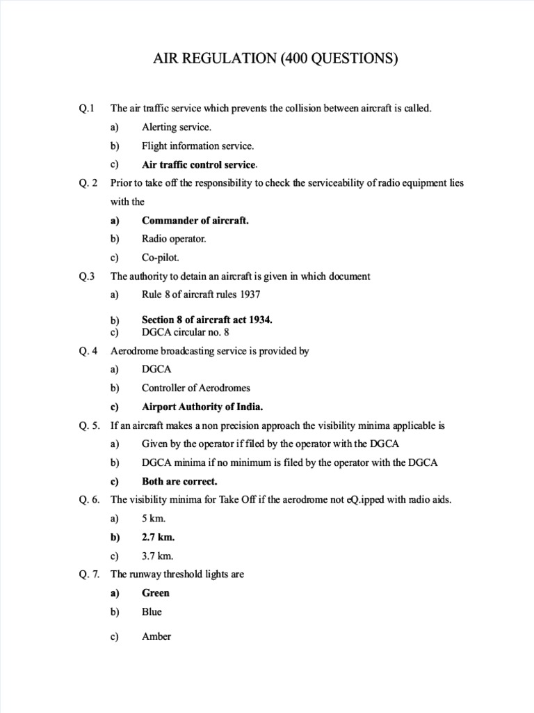 Air Regulation Exam: 400 Questions | PDF | Aerospace | Aircraft