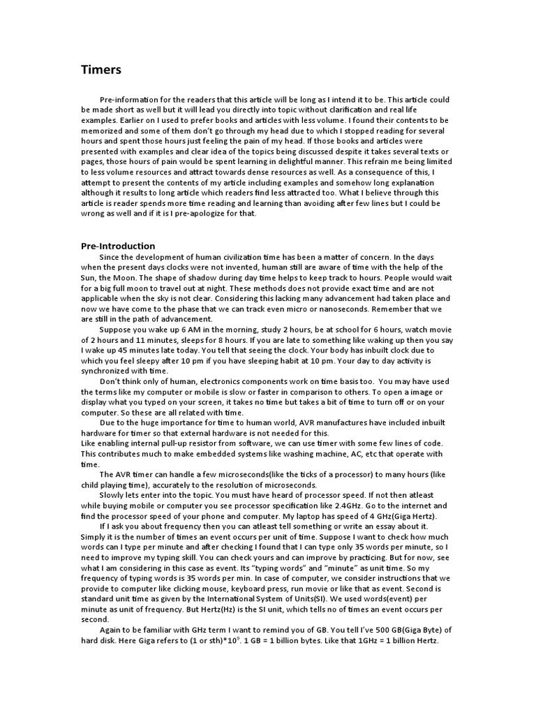 Timers | PDF | Hertz | Timer