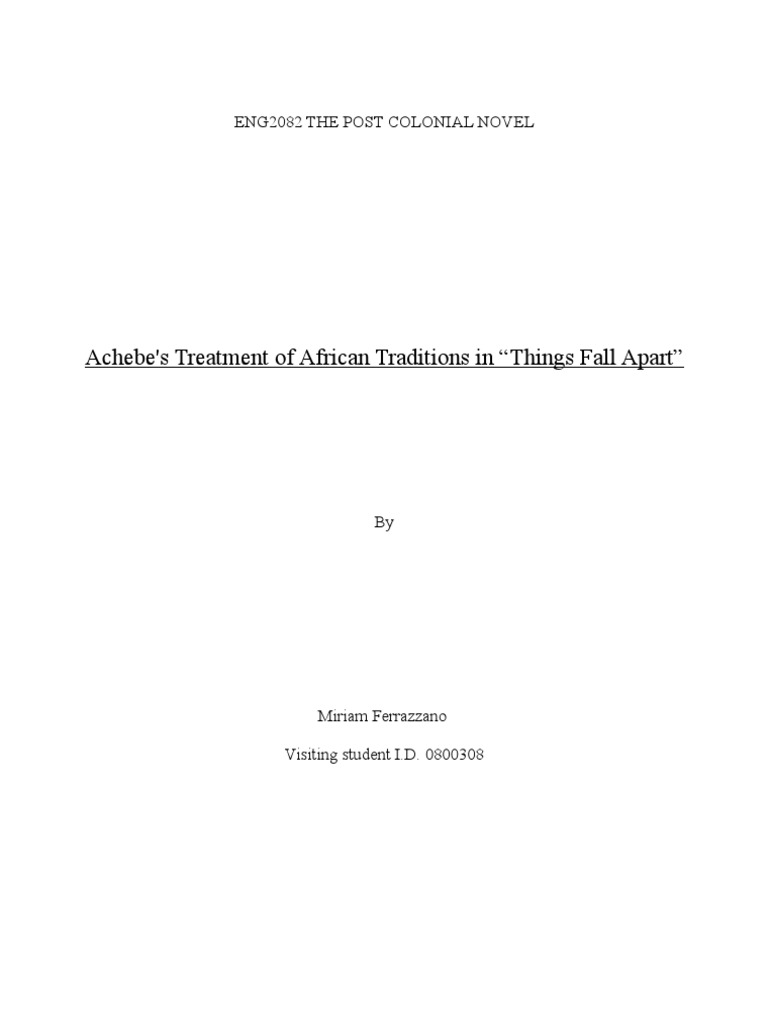 Things Fall Apart | PDF | Igbo People