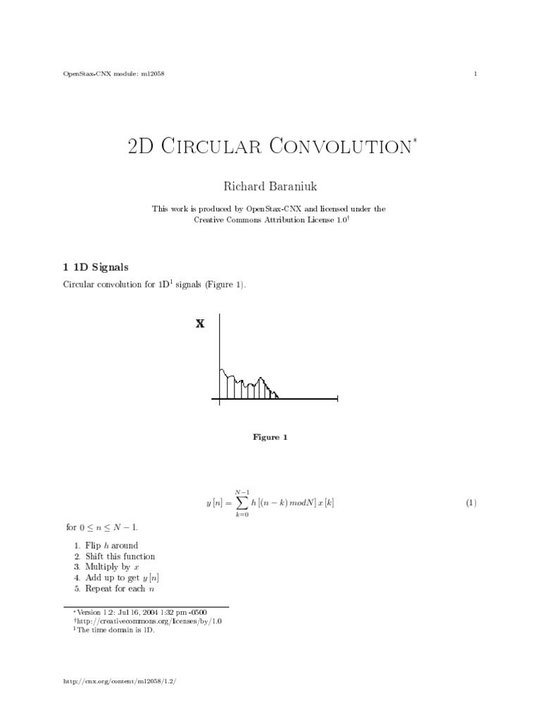 2D Circular Convolution: Richard Baraniuk | PDF | Convolution | Digital Signal Processing
