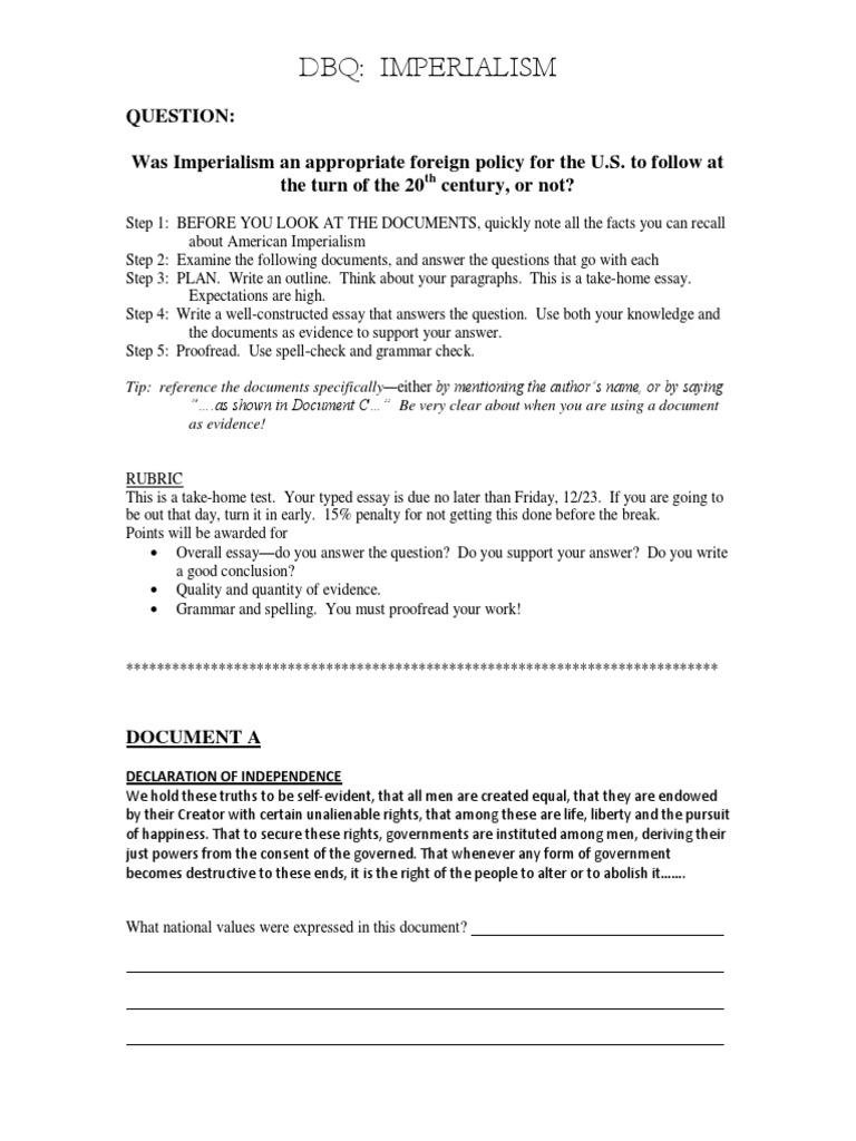 1st DBQ - IMPERIALISM PDF | Download Free PDF | Hawaii | Government