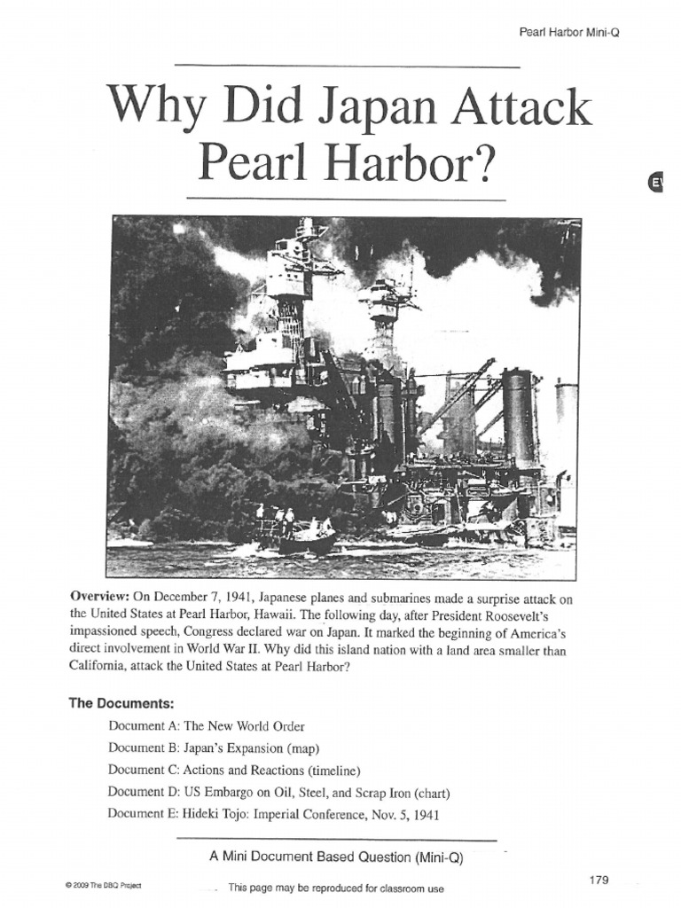 DBQ - Why Did Japan Attack Pearl Harbor PDF | PDF