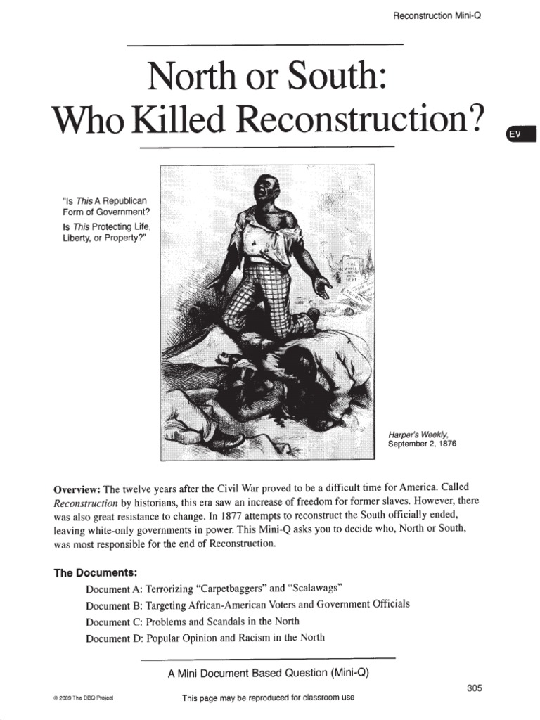 DBQ Who Killed Reconstruction PDF | PDF